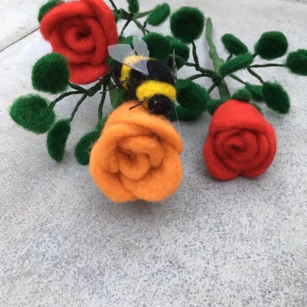 Needle Felted Flower - Etsy
