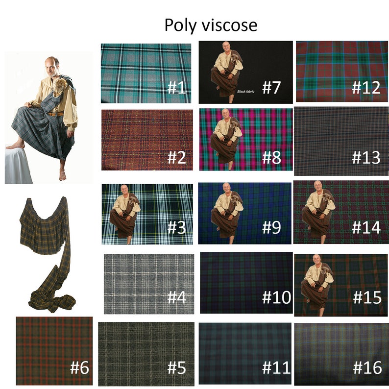 Medieval Men Great and Pleated Kilt, Plaid Tartan Fabric, Ancient ...