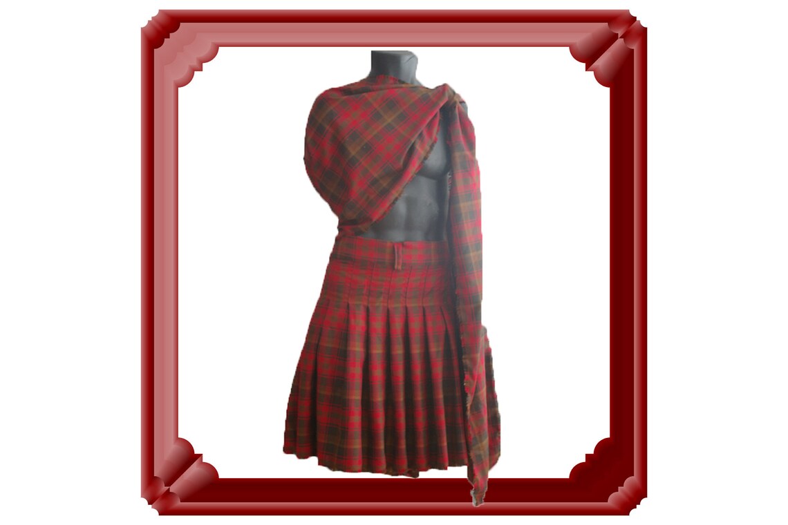 Medieval Men Great Kilt & Sash, Ancient Highlander Formal Wear Costume ...