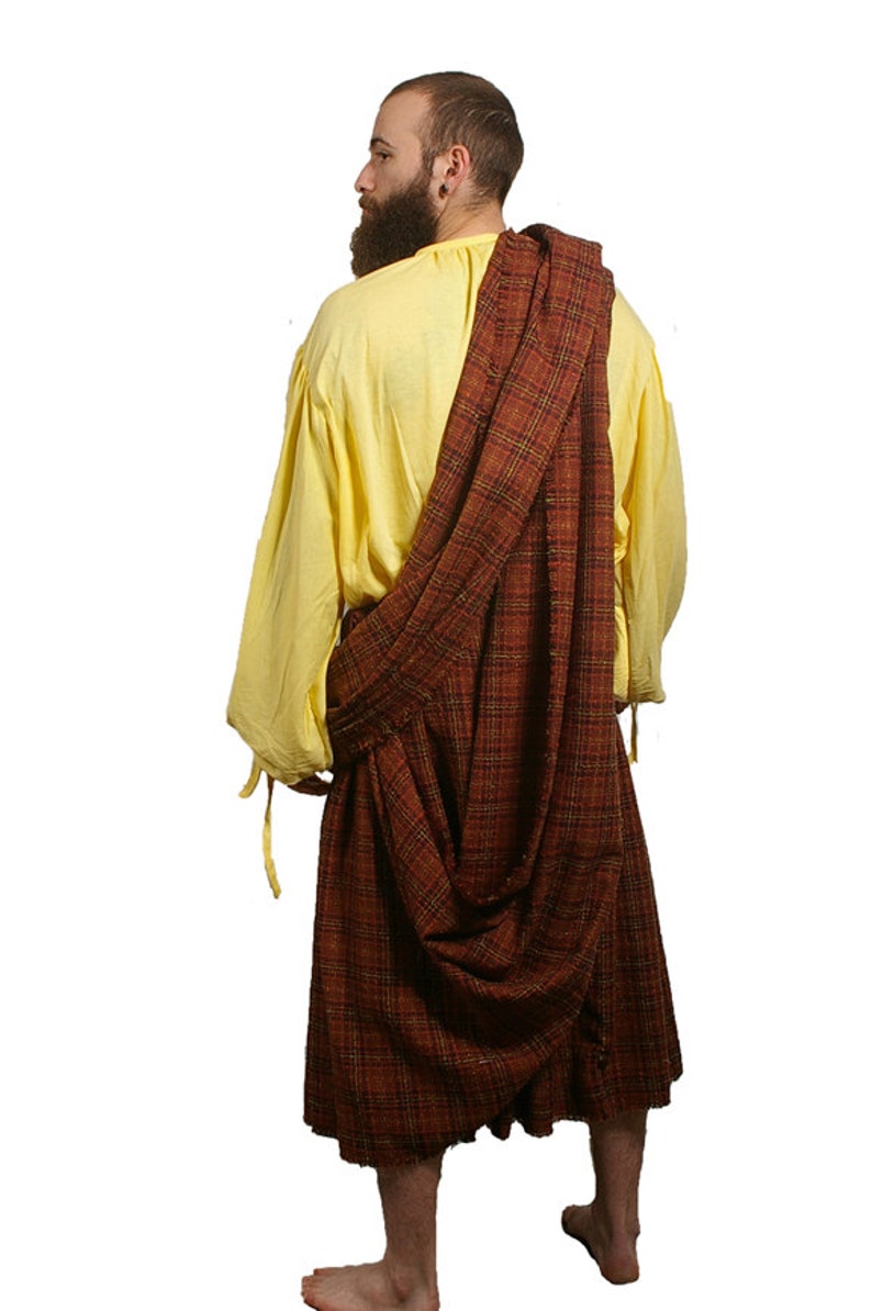 Medieval Men Great and Pleated Kilt, Ancient Highlander Costume Plaid ...