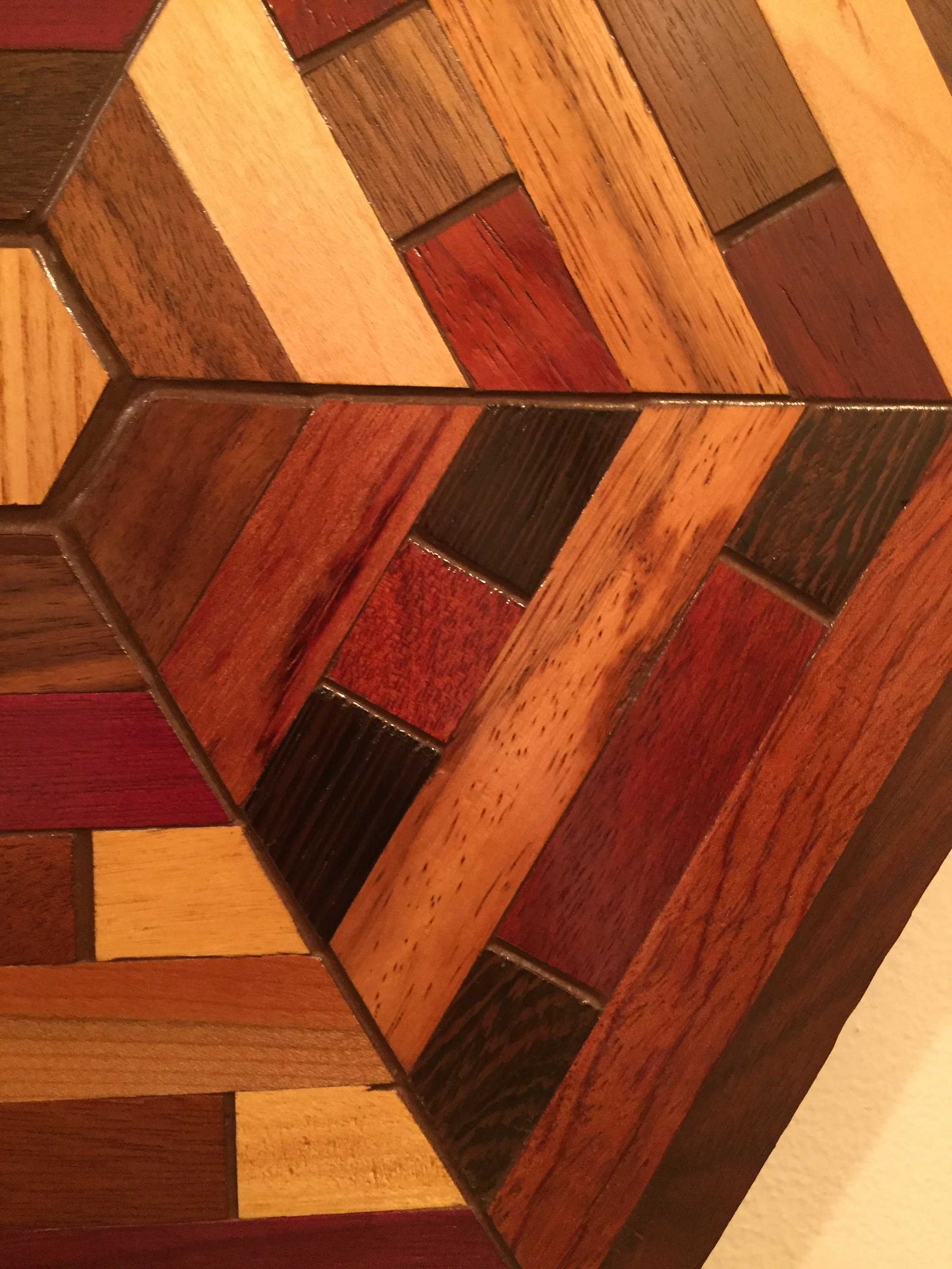 Hexagon Shaped Wood Wall Art Sculpture Featuring a Variety of Exotic ...