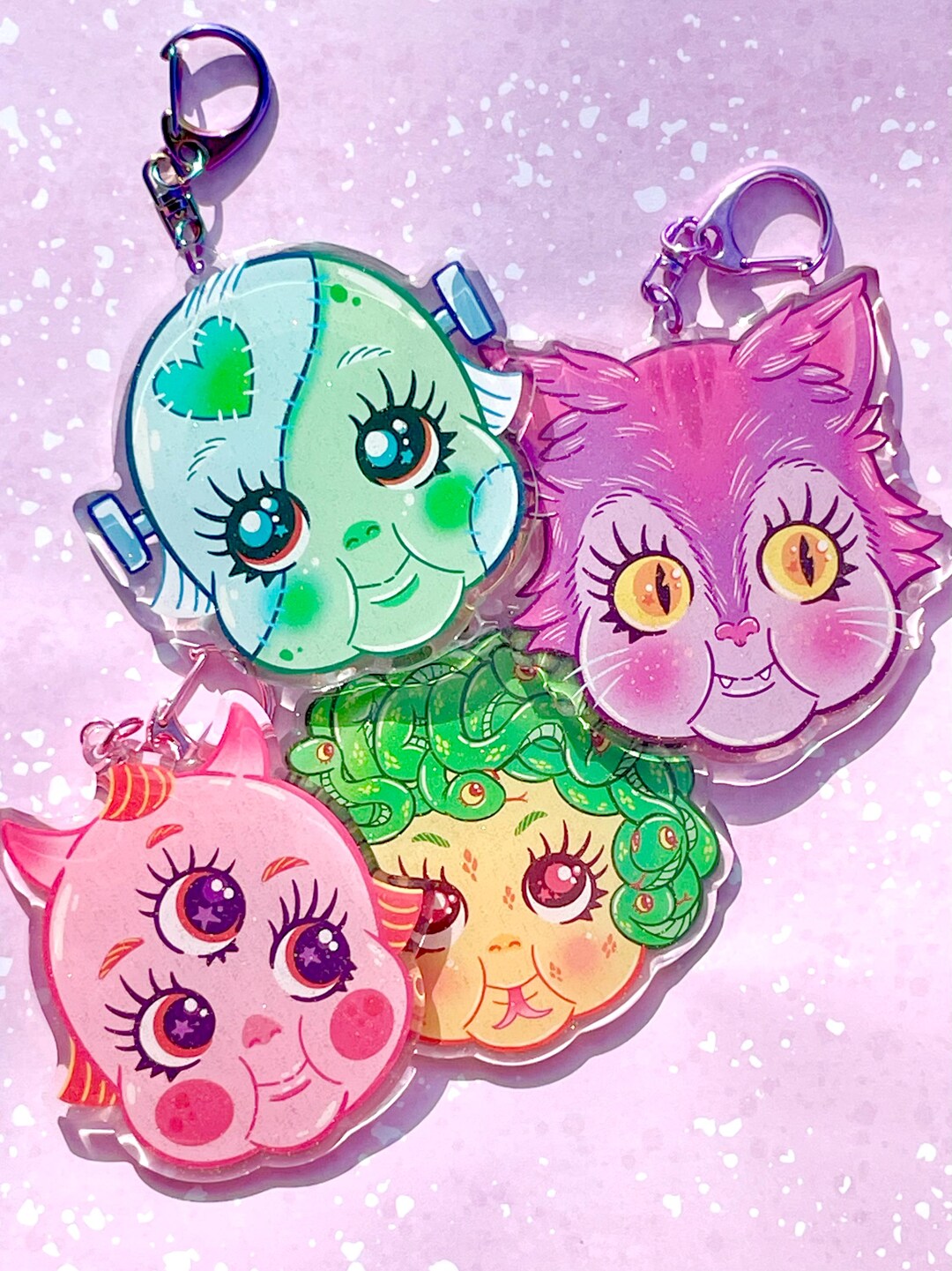 Creepy Cuties Acrylic Keychains - Etsy