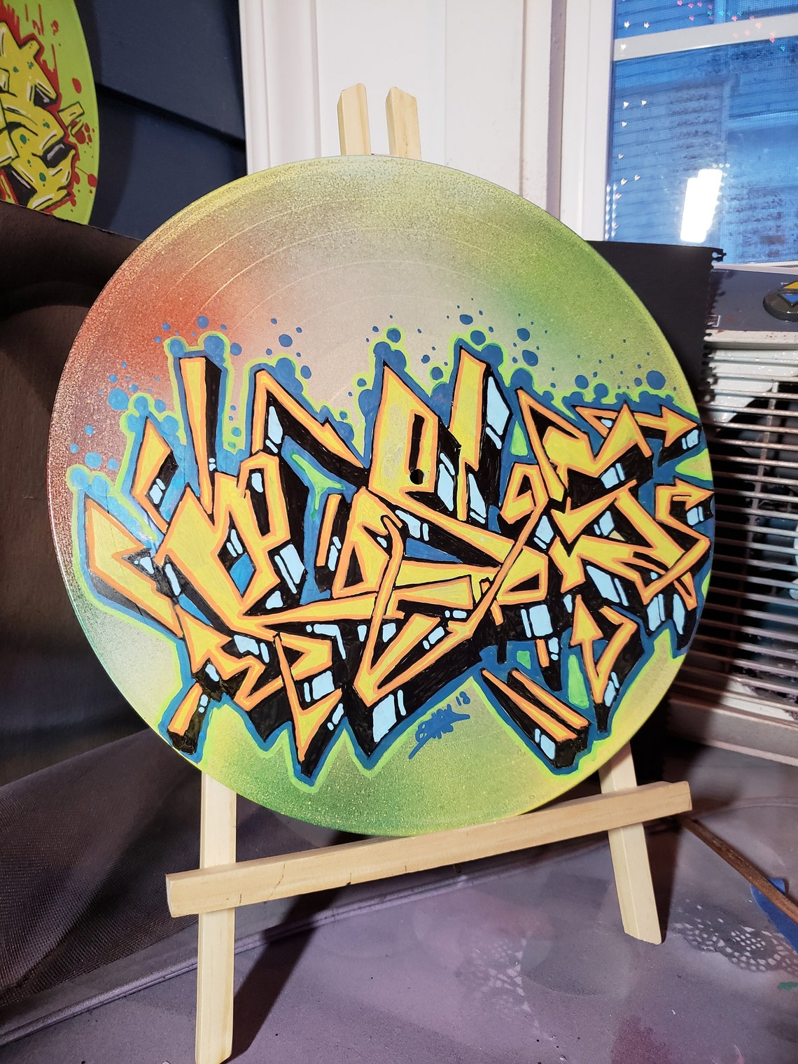 Graffiti Acrylic Paint Pen Wildstyle Freehand on 12" Spray Painted ...