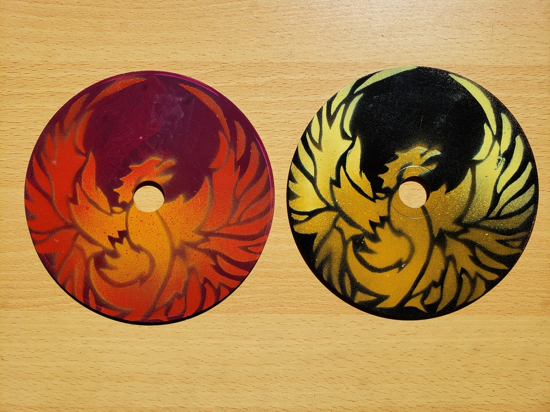 Phoenix Bird Spray Paint Stencil Recycled CD Fridge Magnet - Etsy