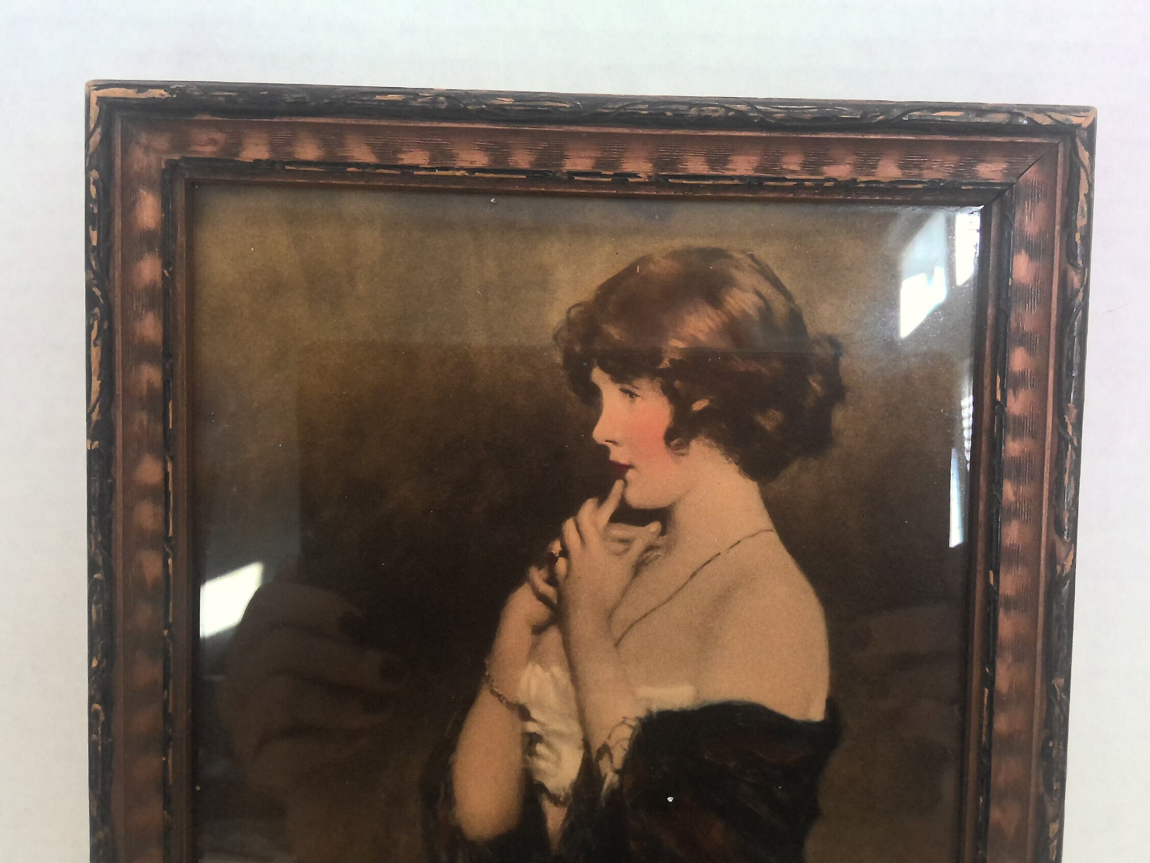 Framed Print of the Thinking Lady by Gabriel Nicolet Antique - Etsy