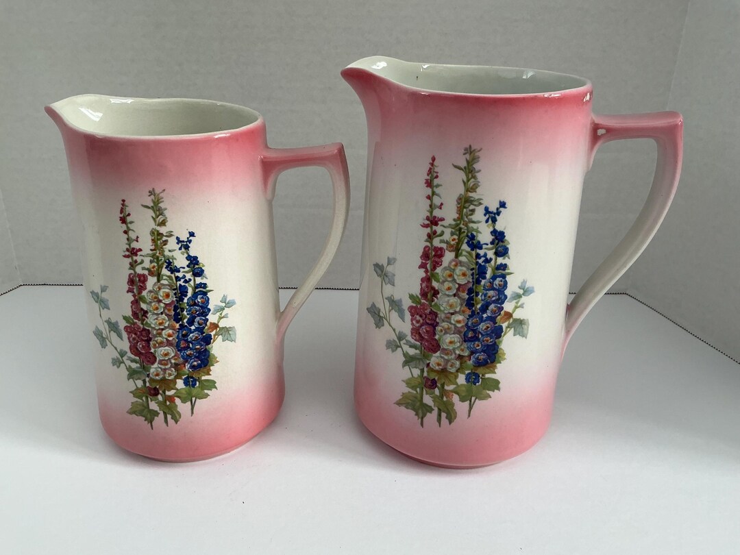 New Hall Hanley England Painted Pitchers - Etsy
