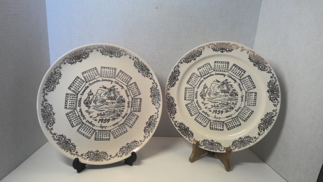 Choice of Calendar Plates – 1959 (2), 1960 - Etsy