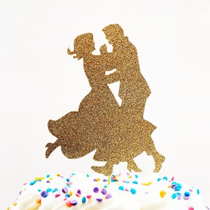 Glitter Retro Dancers Cake Topper, Vintage Romantic Cake Topper, Retro ...