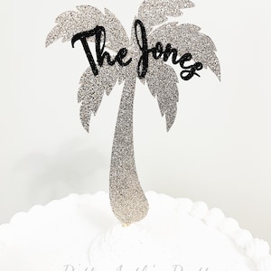 Glitter Palm Tree Cake Topper, Palm Tree Cake Topper, Island Cake ...