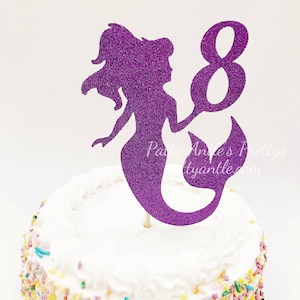 Glitter Mermaid Birthday Cake Topper, Mermaid Cake Topper, Mermaid ...