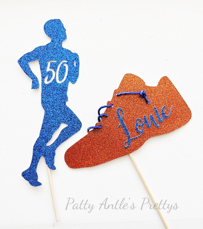 Glitter Runner Cake Topper Male Runner Cake Topper Female - Etsy