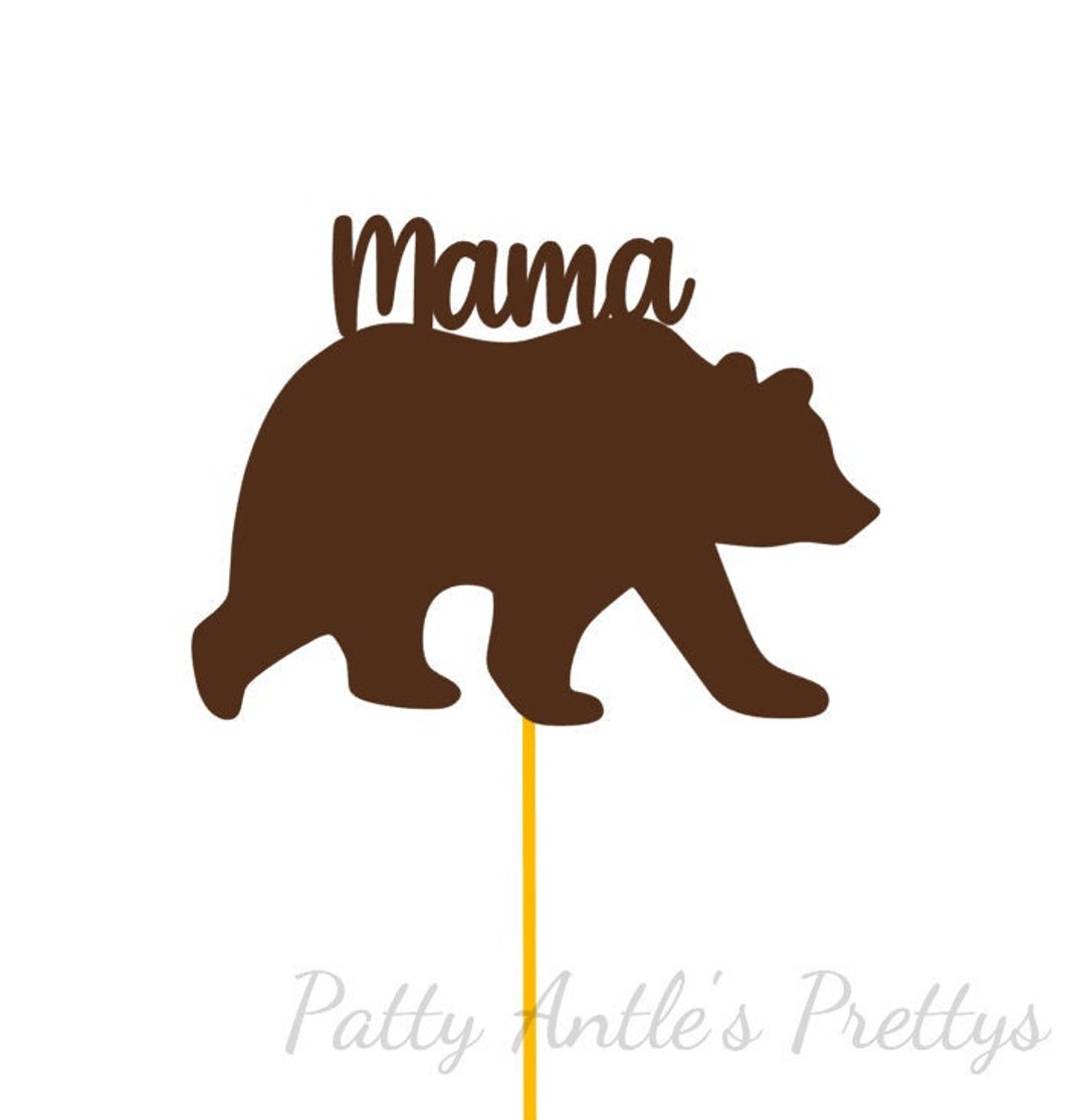 Glitter Grizzly Mama Bear Cake Topper, Grizzly Bear Cake Topper ...