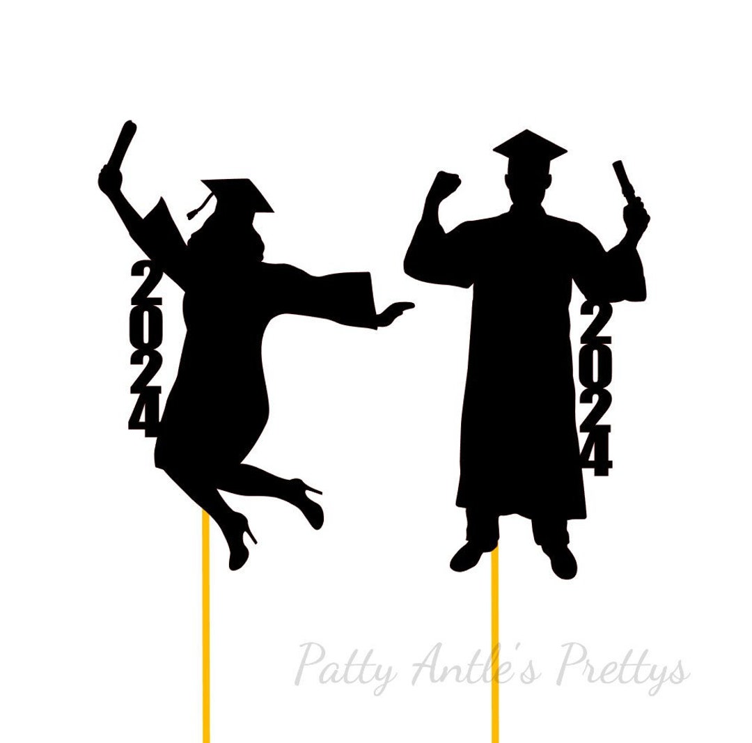 Glitter Graduates Cake Topper, Graduation Cake Topper, Female Graduate ...