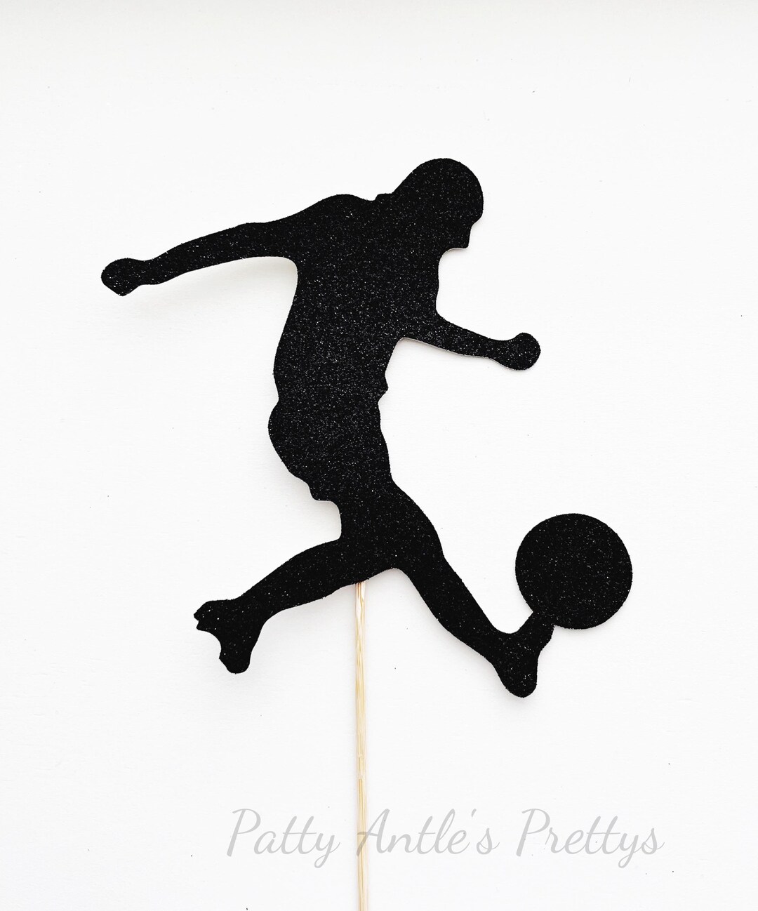 Glitter Soccer Player Cake Topper, Soccer Player Cake Topper, Sport ...