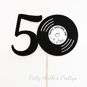 Glitter Vinyl Record Cake Topper, Vintage Vinyl Record Cake Topper ...