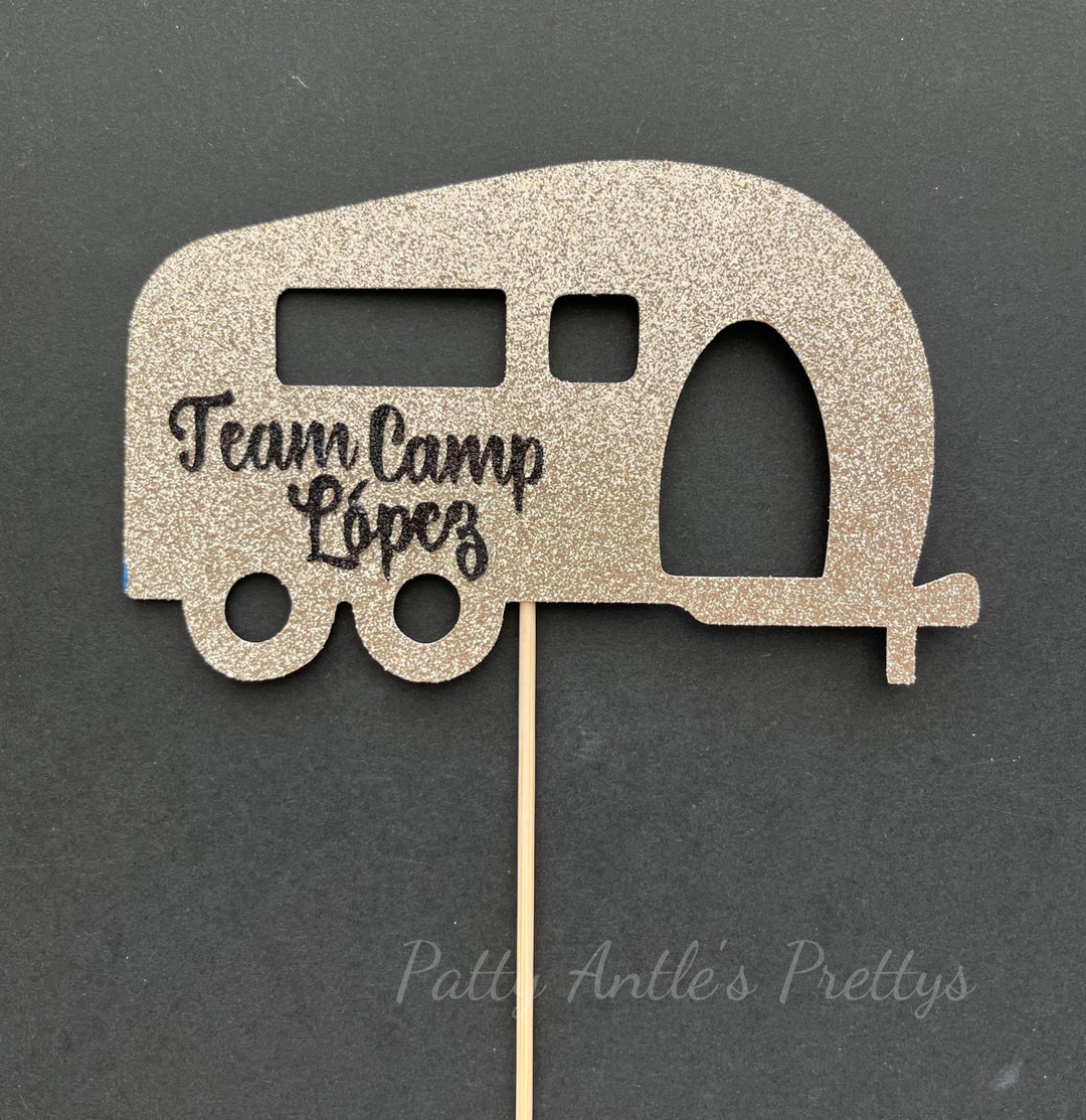 Glitter Camper Cake Topper, Travel Cake Topper, Recreational Vehicle ...