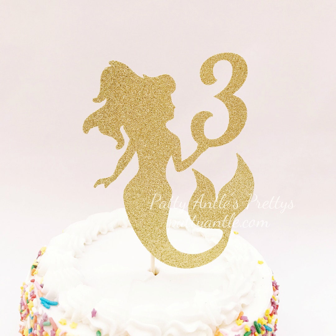 Glitter Mermaid Birthday Cake Topper, Mermaid Cake Topper, Mermaid ...