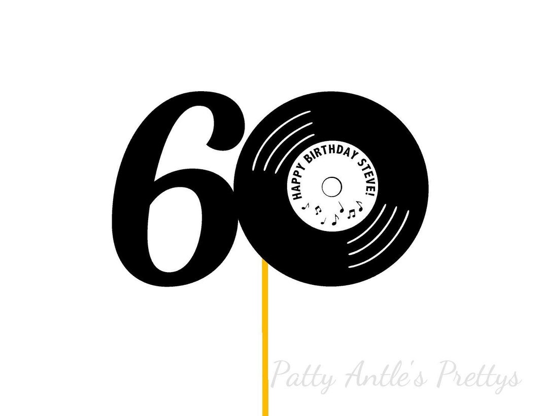 Glitter Vinyl Record Cake Topper, Vintage Vinyl Record Cake Topper ...