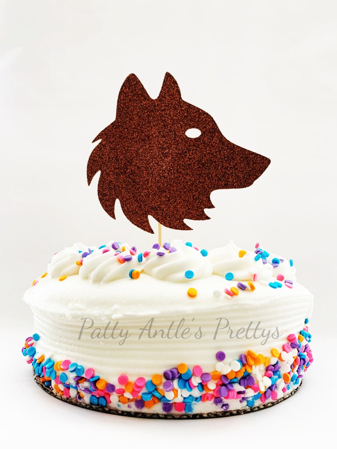 Glitter Wolf Head Cake Topper: Woodland Party Decoration - Etsy