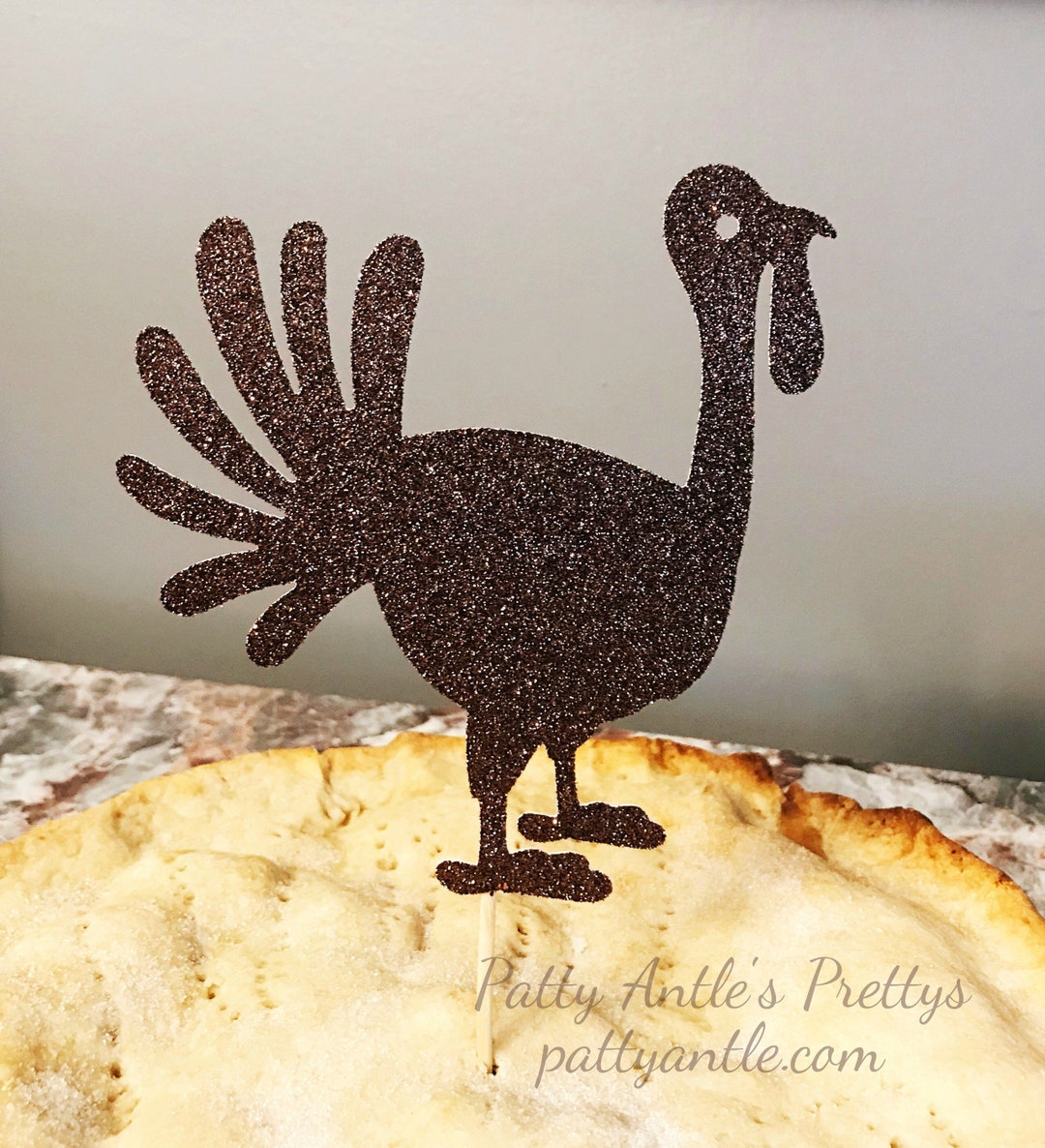 Glitter Turkey Cake Topper, Turkey Cake Topper, Fall Cake Topper ...