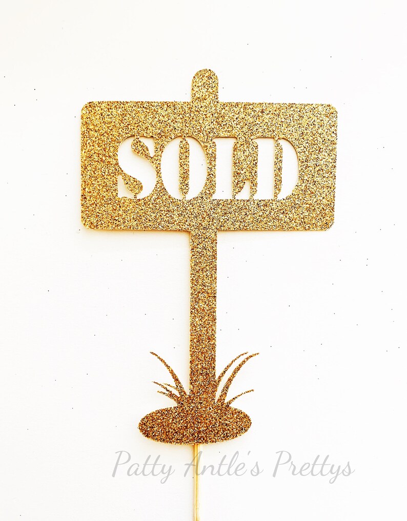 Glitter SOLD Sign Cake Topper Realtor Cake Topper Real | Etsy