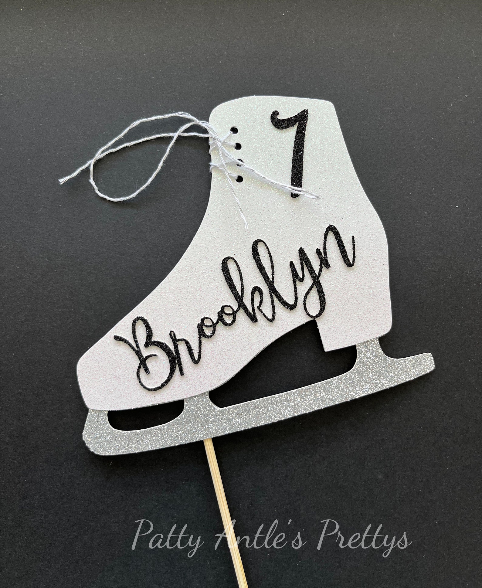 Glitter Ice Skate Cake Topper Ice Skate Cake Topper Skating - Etsy