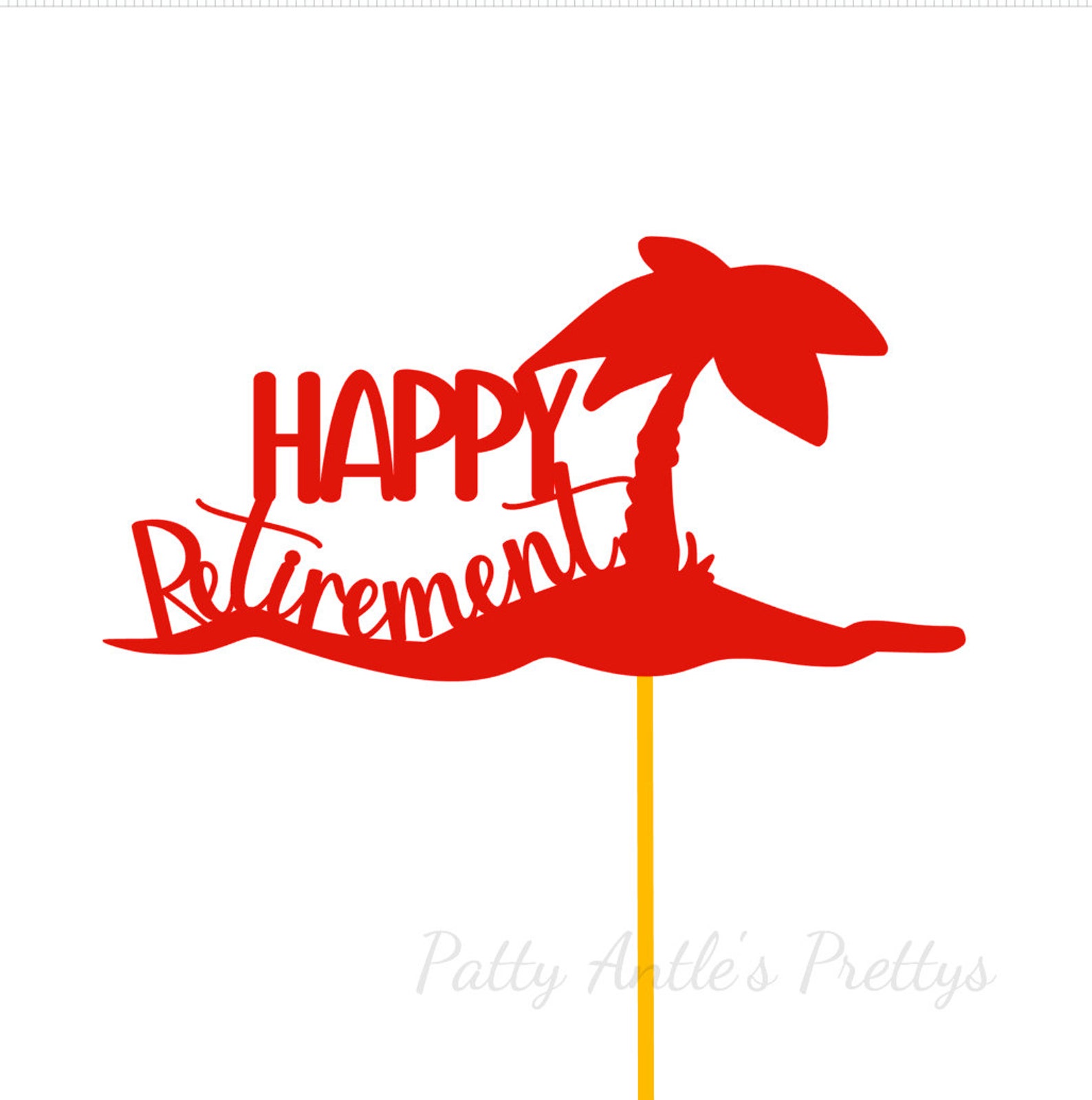 Glitter Happy Birthday Palm Tree Cake Topper Birthday Beach - Etsy