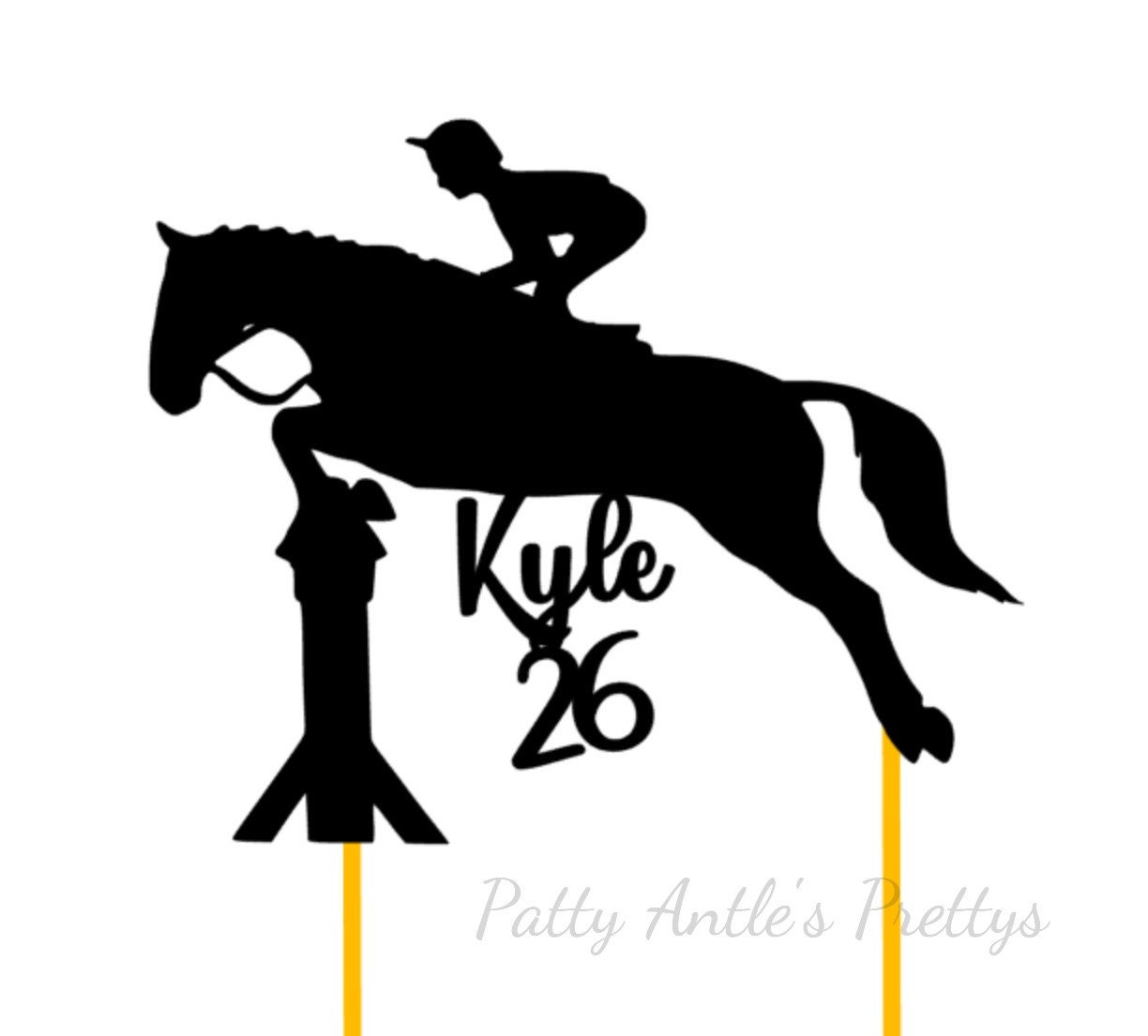 Glitter Jockey Horse Racing Cake Topper Equestrian Cake | Etsy