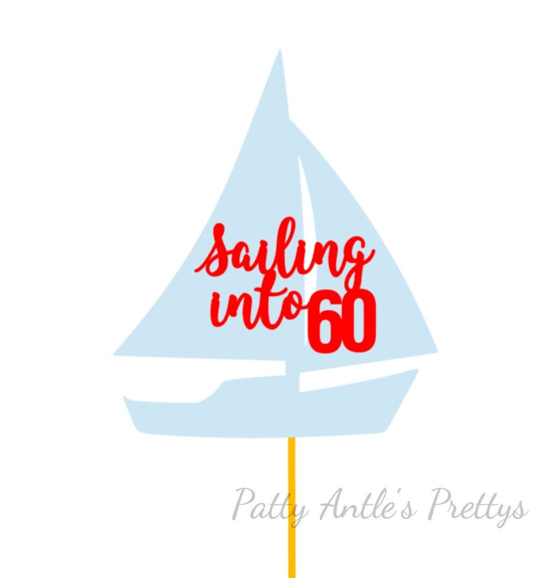 Glitter Sailboat Cake Topper: Personalized Nautical Birthday Decor - Etsy