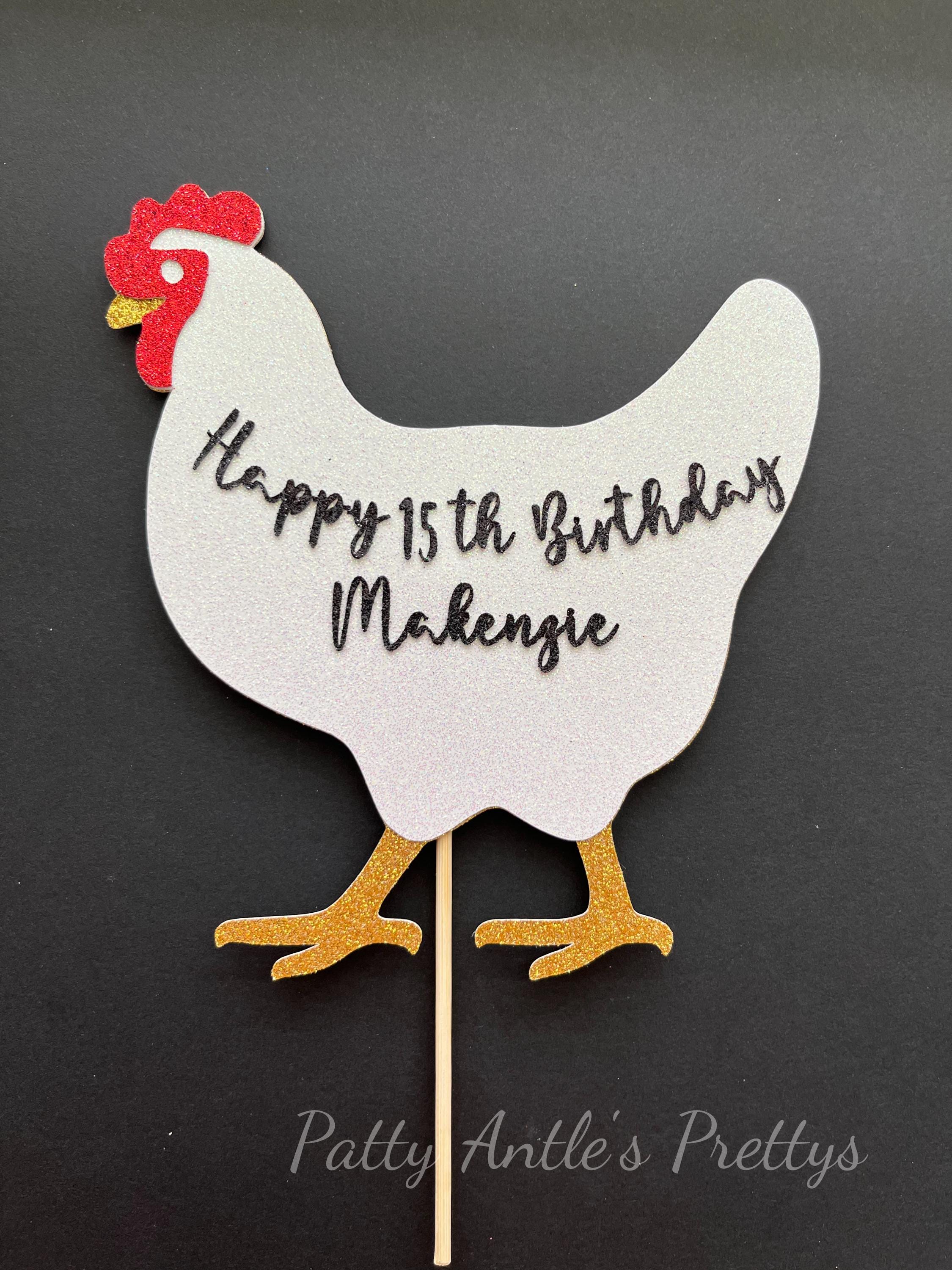 Glitter Chicken Cake Topper: Personalized Hen Party Decoration - Etsy