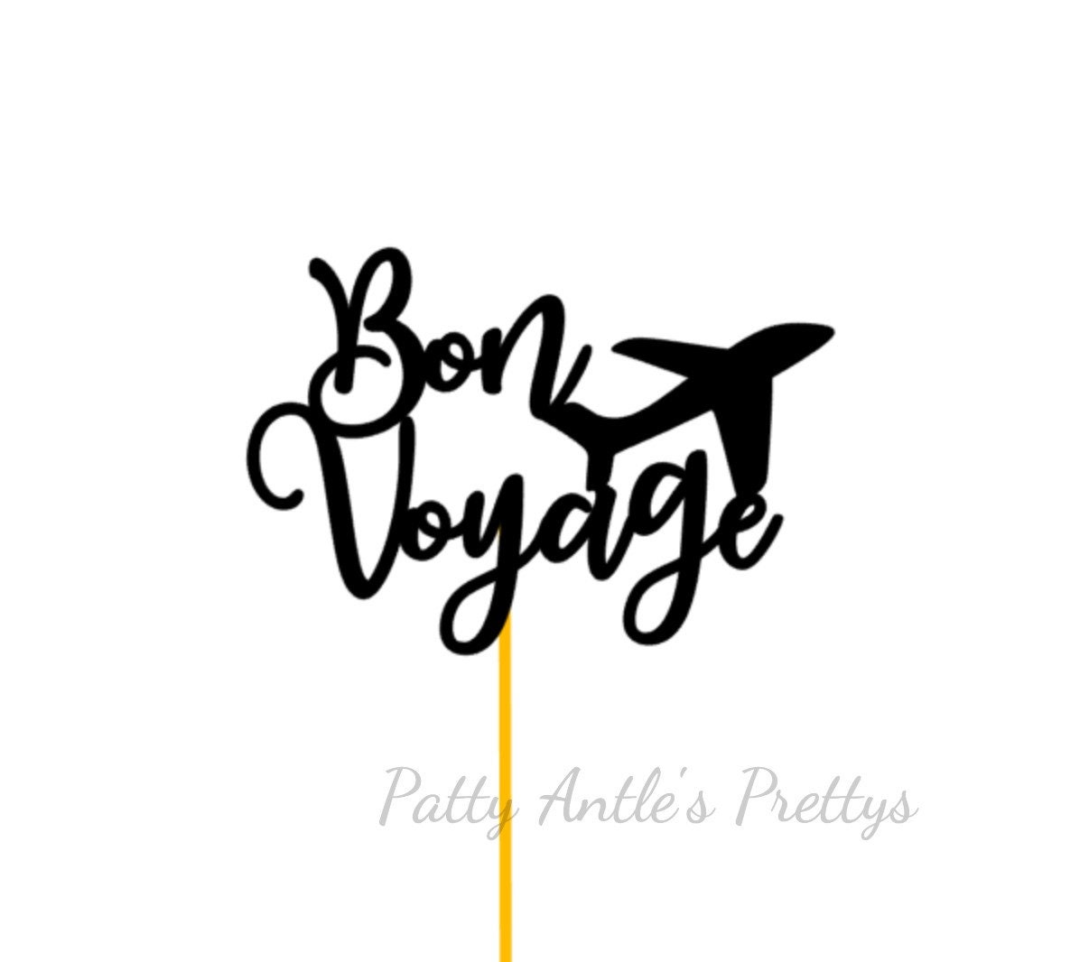 Glitter Bon Voyage Cake Topper Travel Cake Topper Travel | Etsy