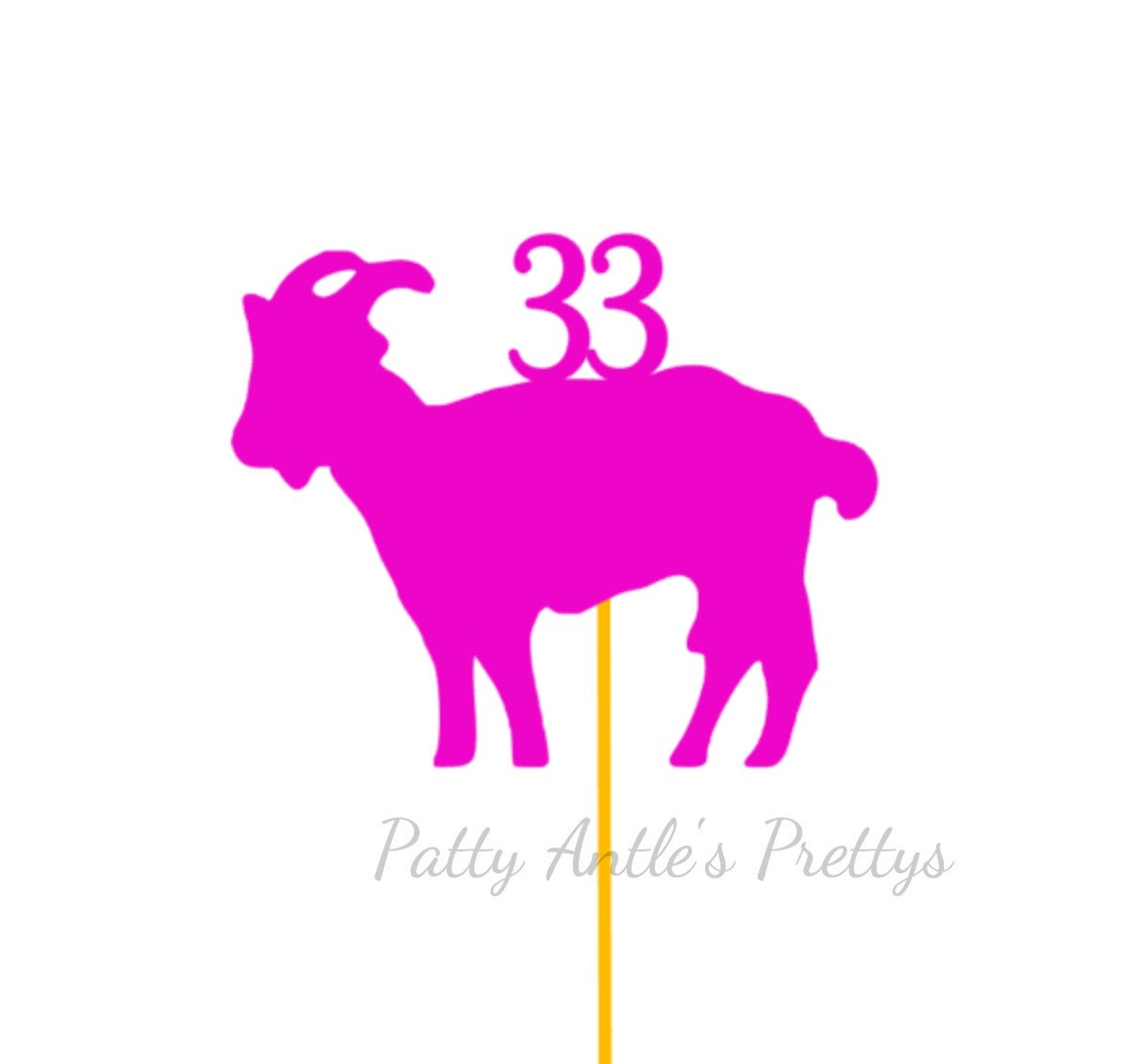 Glitter Goat Cake Topper Farm Cake Topper Animal Cake | Etsy