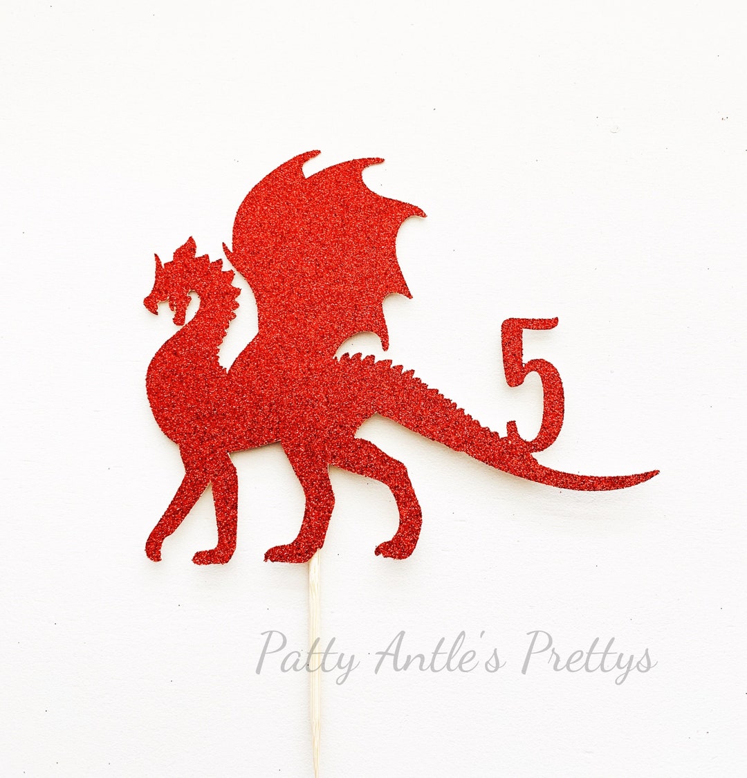 Glitter Dragon Cake Topper, Birthday Dragon Cake Topper, Fantasy Cake ...
