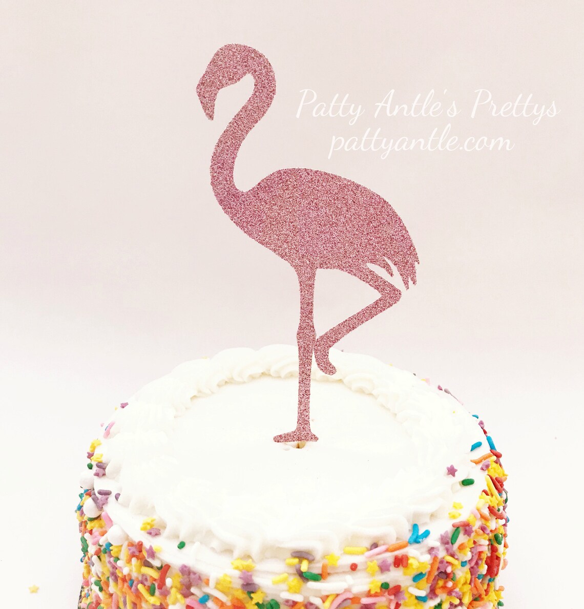 Glitter Flamingo Cake Topper Tropical Cake Topper Pink | Etsy