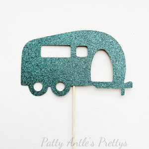 Glitter Camper Cake Topper, Travel Cake Topper, Recreational Vehicle ...