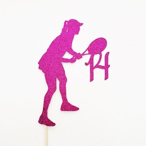 Glitter Tennis Player Cake Topper, Tennis Racquet Cake Topper, Tennis ...