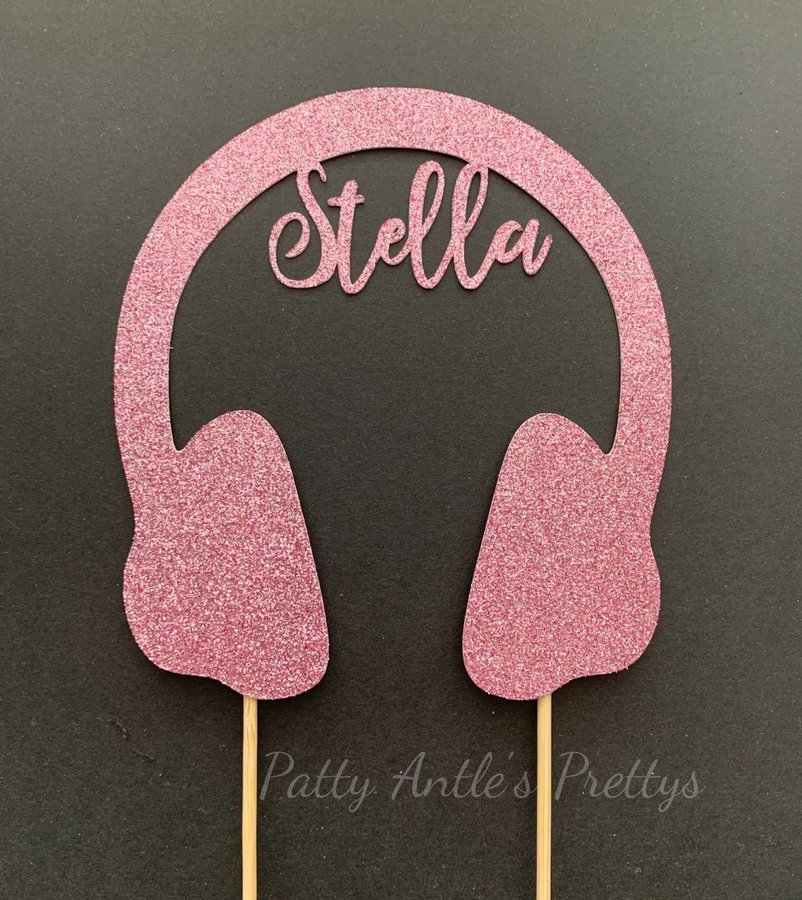 Glitter Headphones Cake Topper Teen Birthday Cake Topper | Etsy