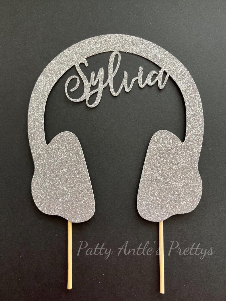 Glitter Headphones Cake Topper Teen Birthday Cake Topper | Etsy