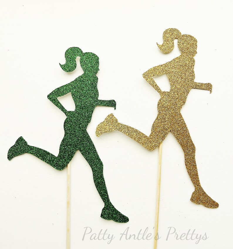 Glitter Runner Cake Topper Male Runner Cake Topper Female - Etsy