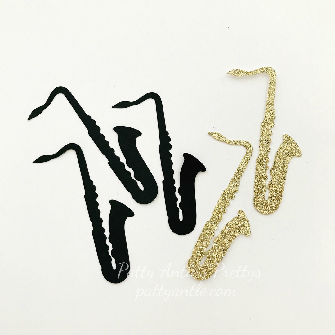 Glitter Saxophone Die Cuts, Saxophone Die Cuts, Sax Die Cuts, Music Die ...