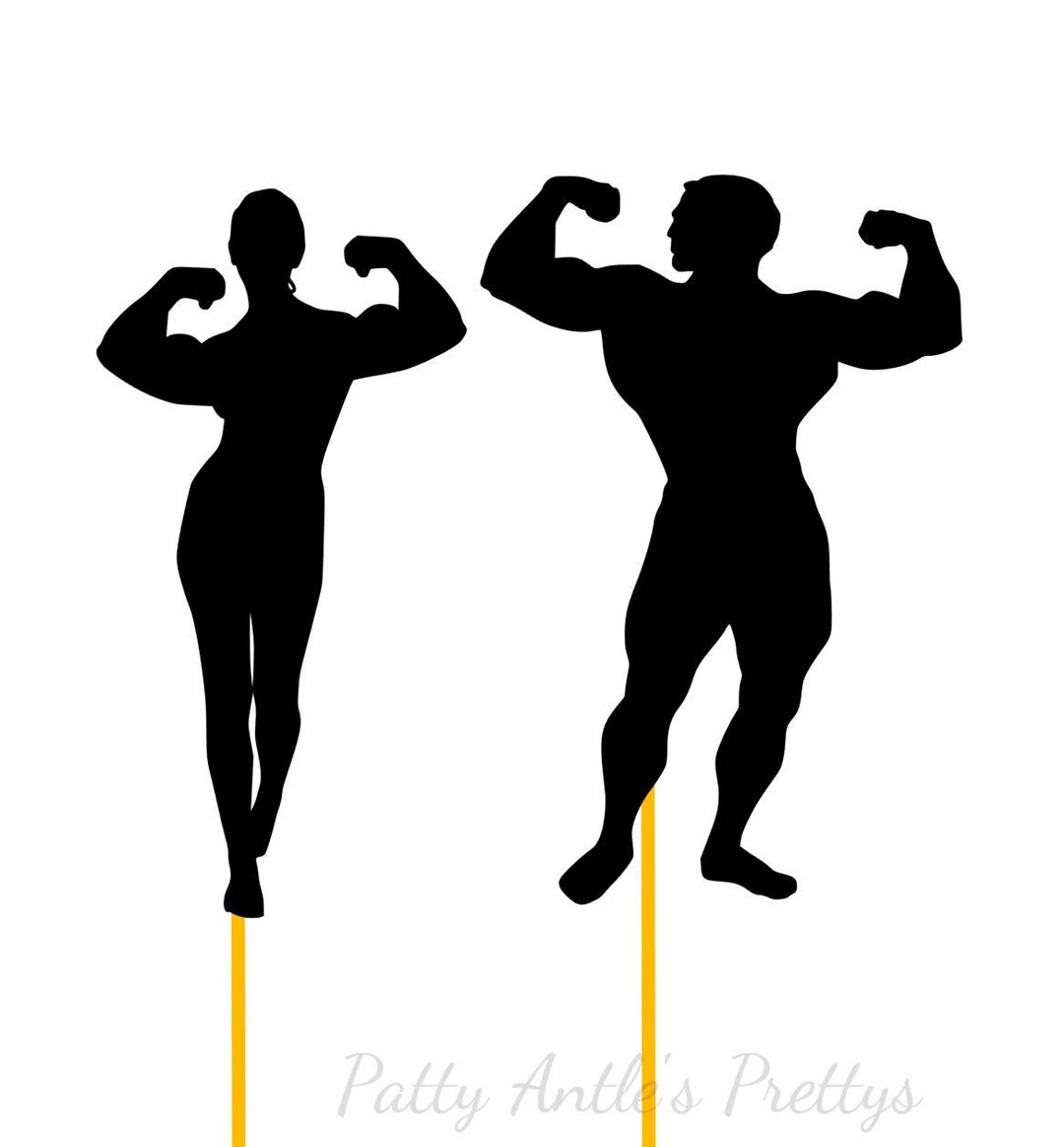 Glitter Strong Man Cake Topper, Strong Woman Cake Topper, Weight Lifter ...