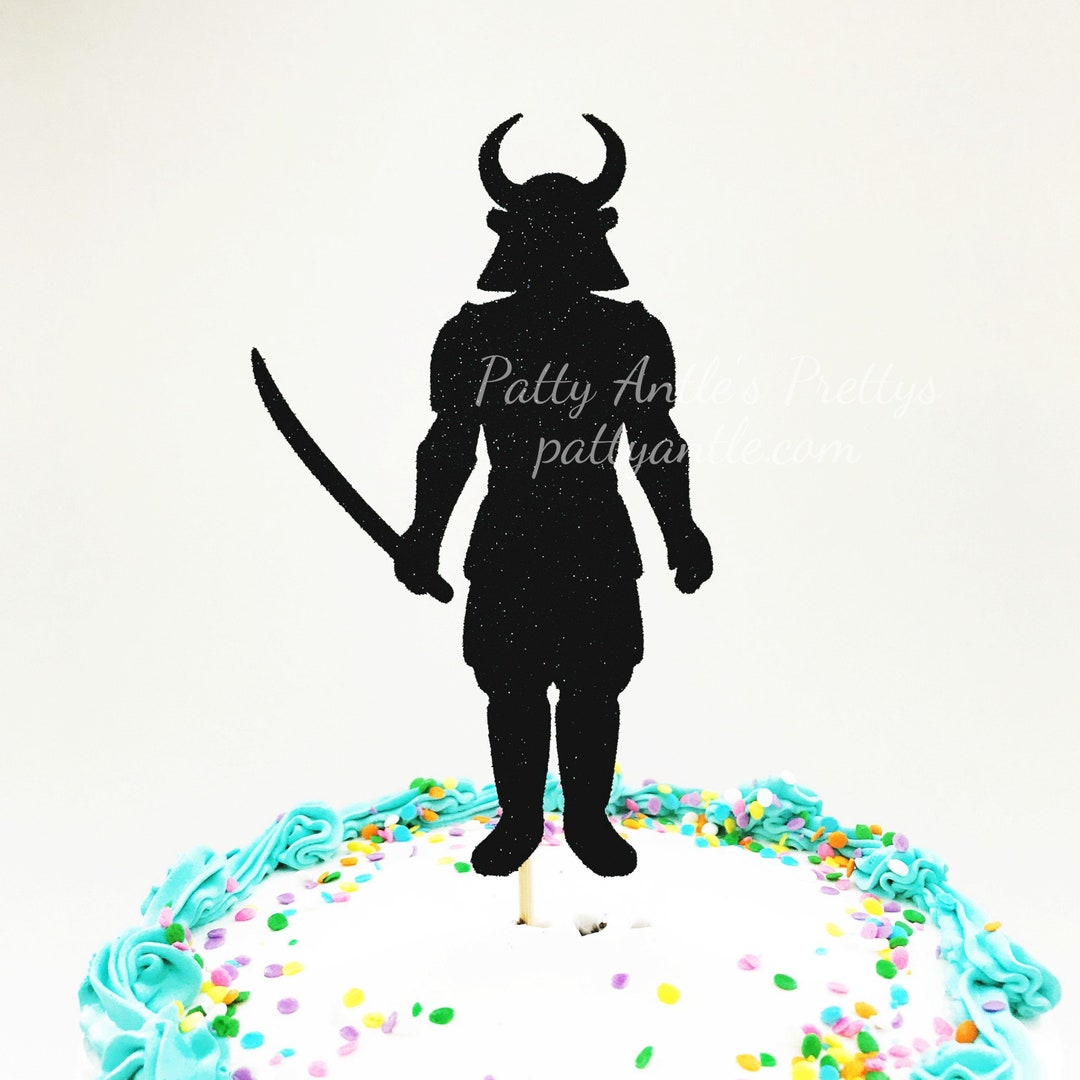 Glitter Samurai Cake Topper: Personalized Birthday Party Decor - Etsy