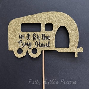 Glitter Camper Cake Topper, Travel Cake Topper, Recreational Vehicle ...