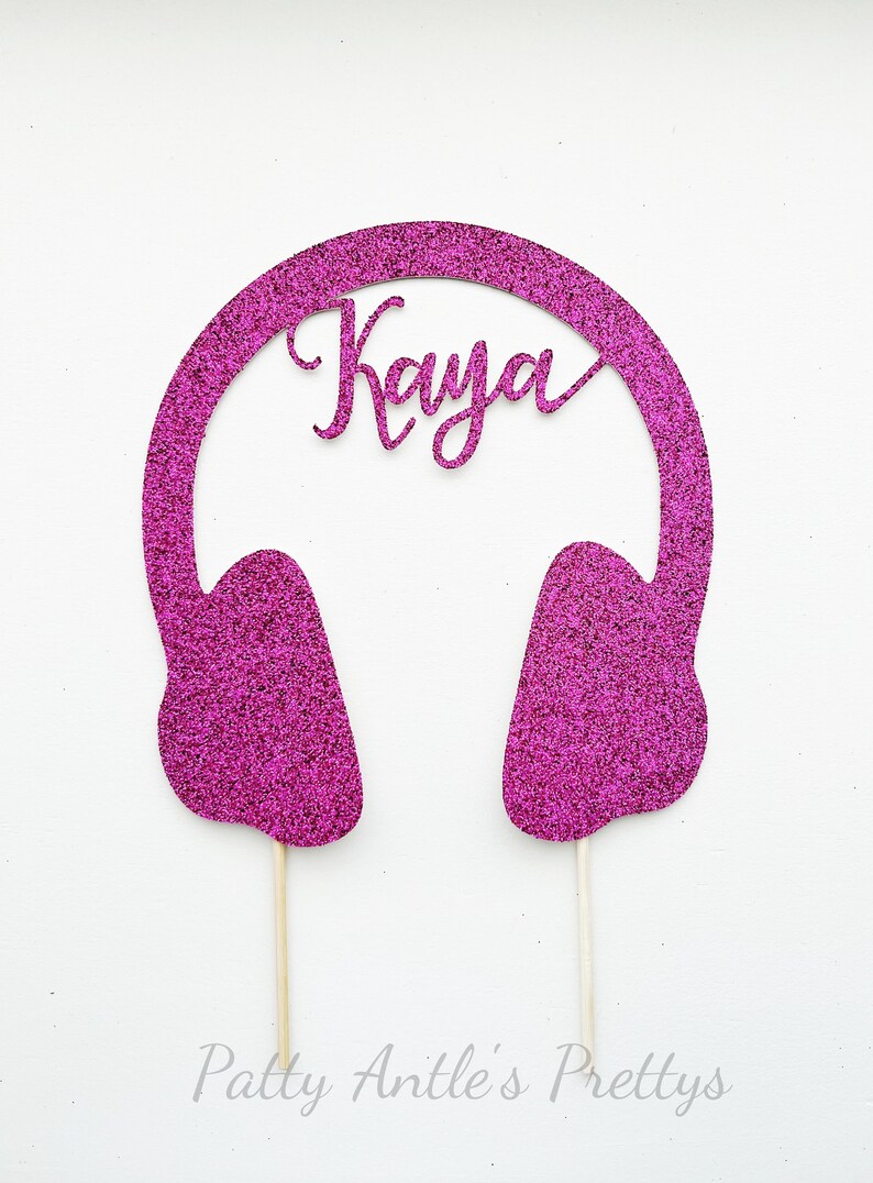 Glitter Headphones Cake Topper Teen Birthday Cake Topper - Etsy