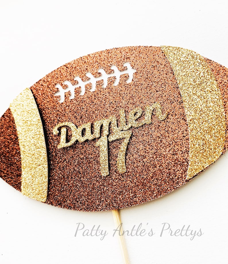 Glitter Football Cake Topper Football Cake Topper Birthday - Etsy