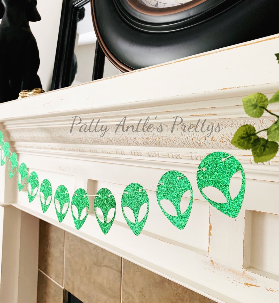 Glitter Alien Banner, Alien Banner, UFO Banner, Martian Banner, Martian ...