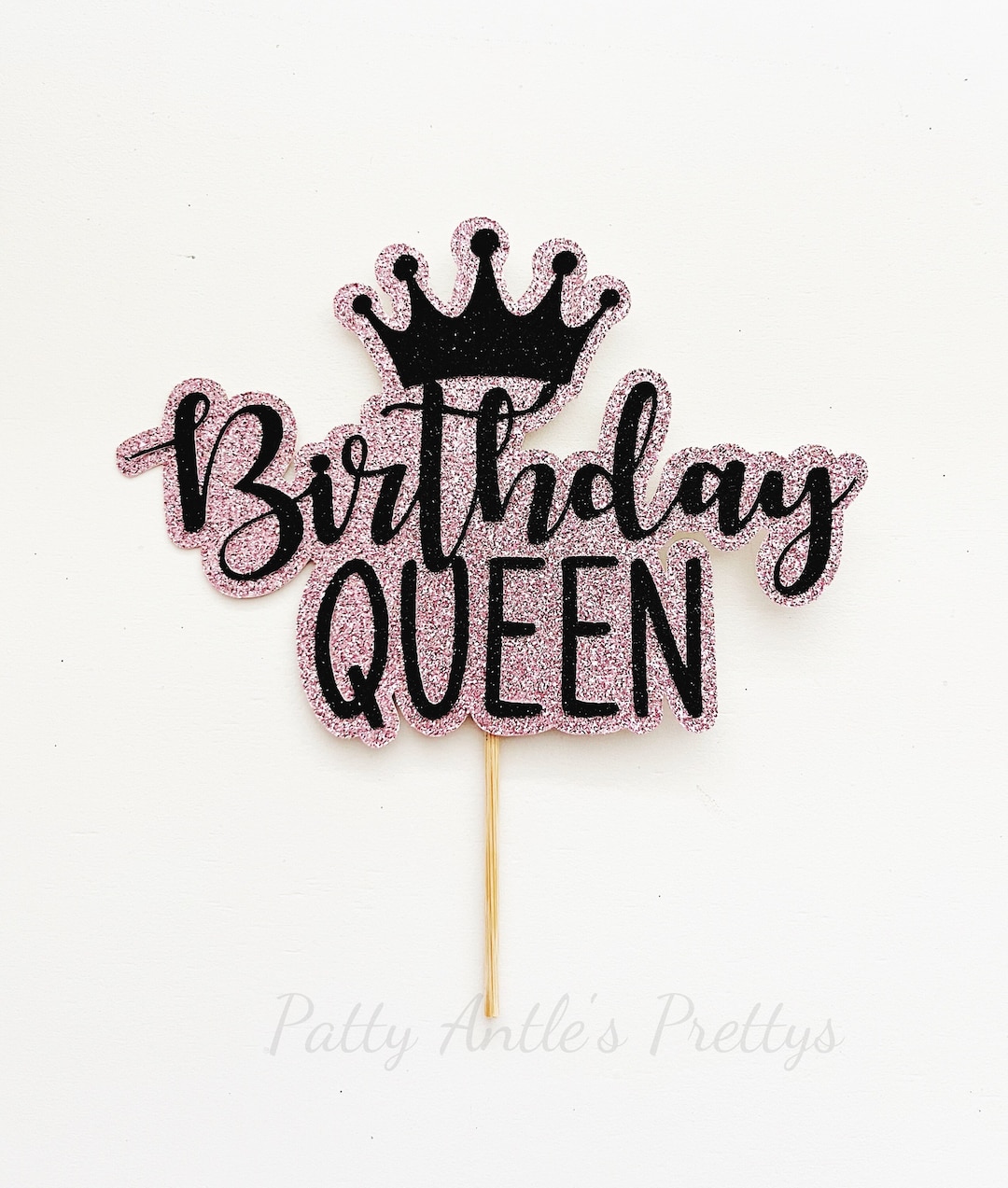 Glitter Birthday Queen Cake Topper: Party Decoration - Etsy