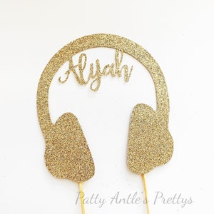 Glitter Headphones Cake Topper Teen Birthday Cake Topper | Etsy