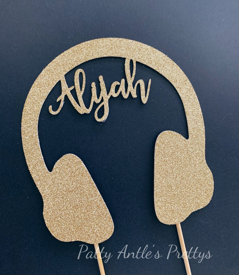 Glitter Headphones Cake Topper Teen Birthday Cake Topper | Etsy