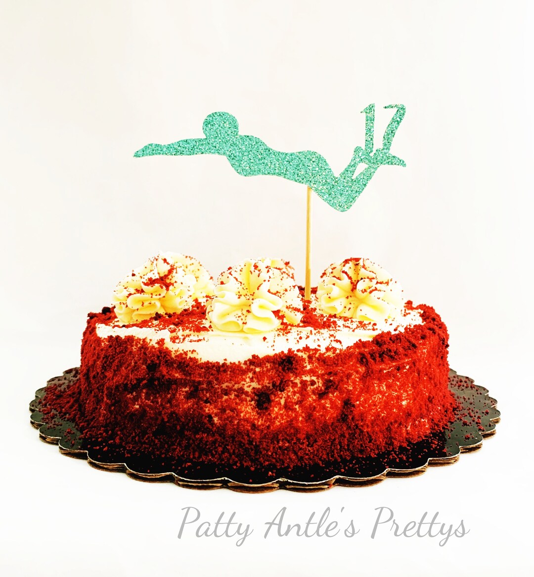 Glitter Swimmer Cake Topper, Swim Party Cake Topper, Swim Meet Birthday ...